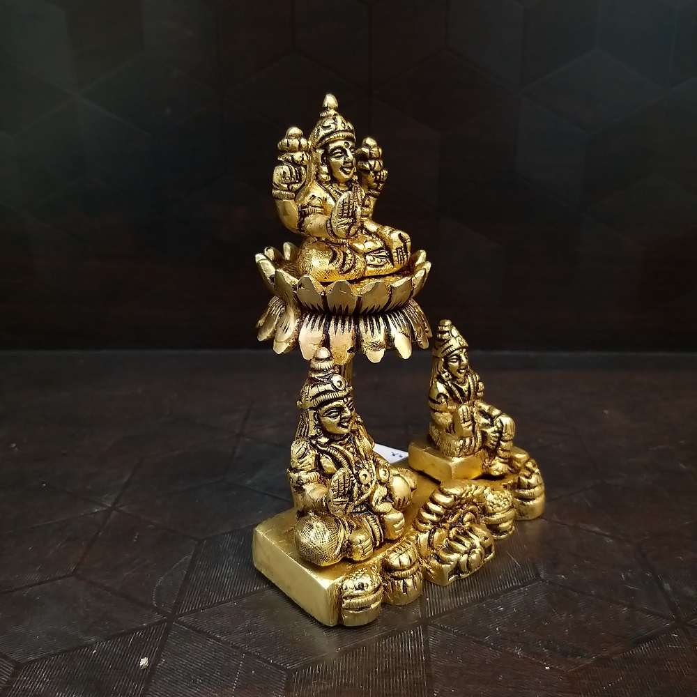 Buy Brass Lakshmi Kuberar Idol Small 4.5" online for gifts,pooja ...