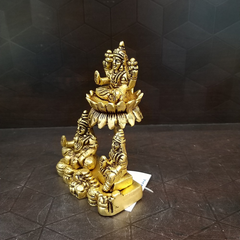 Buy Brass Lakshmi Kuberar Idol Small 4.5" online for gifts,pooja ...