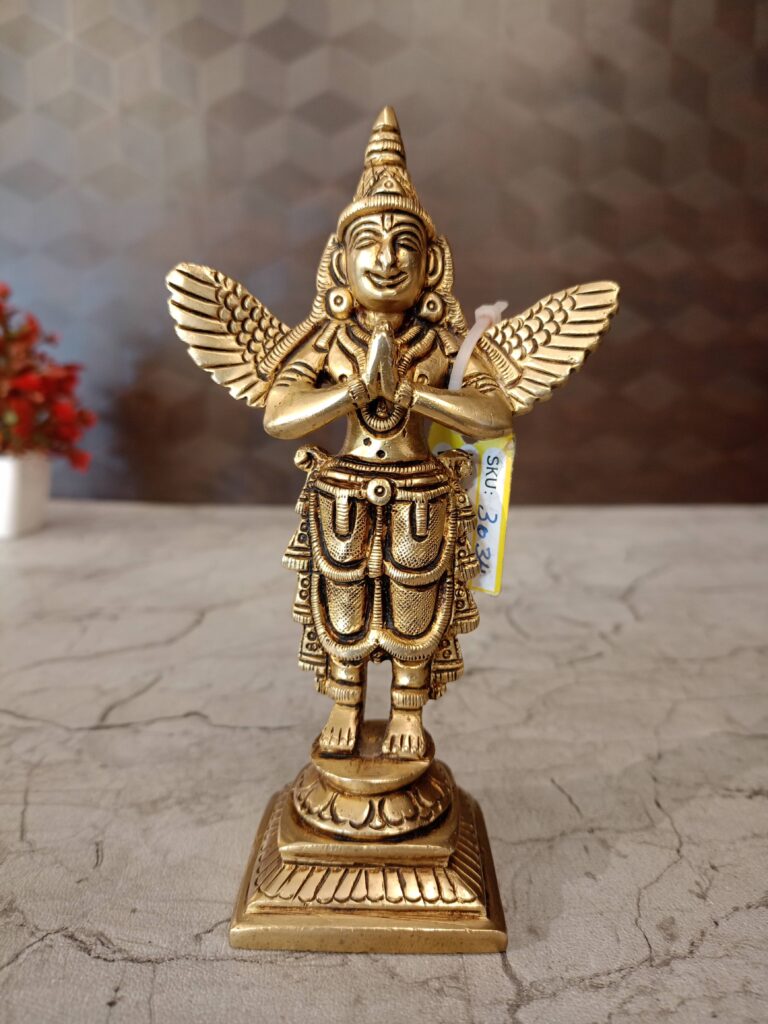 Brass Garuda Statue- 6" - Brass God Idols VgoCart Coimbatore