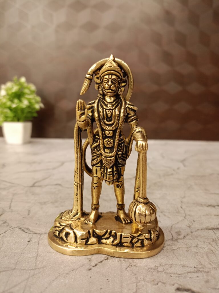 Buy Brass Hanuman Blessing Idol 4" - Brass God Idols VgoCart Coimbatore