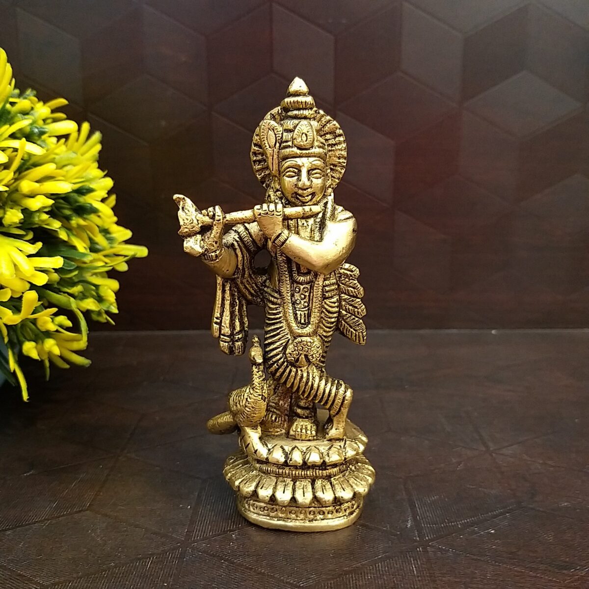 Brass krishnar with Small Peacock Idol- 6" - Brass God Idols VgoCart ...