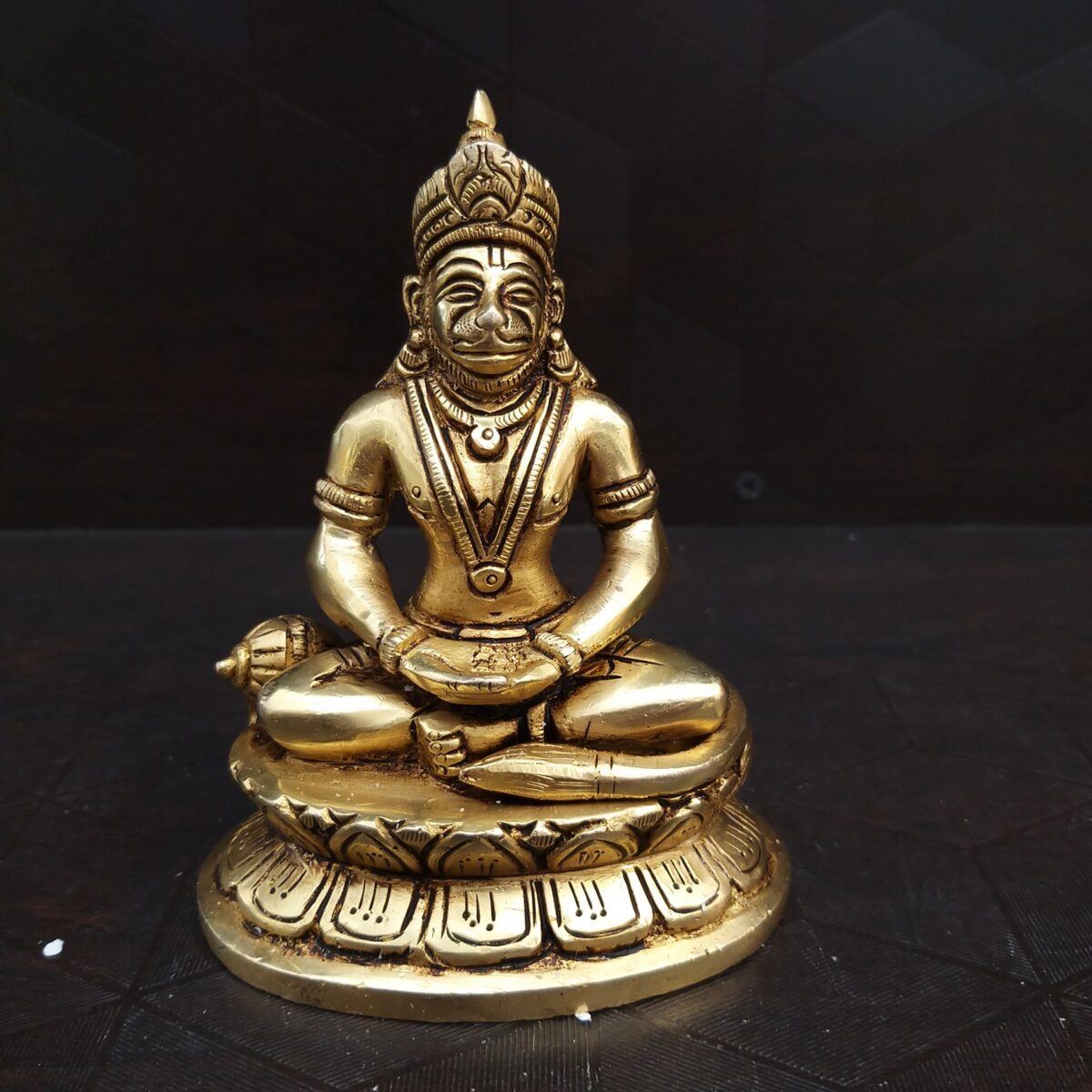 Brass Hanuman Sitting Idol- 5" - Brass God Idols VgoCart Coimbatore