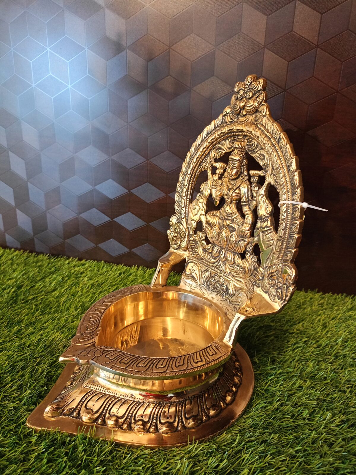 Brass Gajalakshmi Diya Big 10'' - Brass God Idols VgoCart Coimbatore