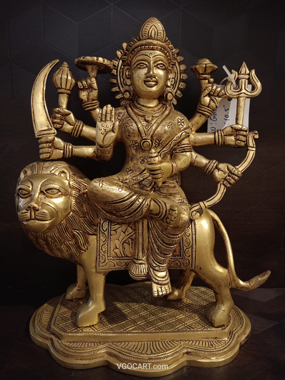 Buy Brass Durga Amman Idol Sitting on Lion 10.5",Mother Goddess.God Of ...