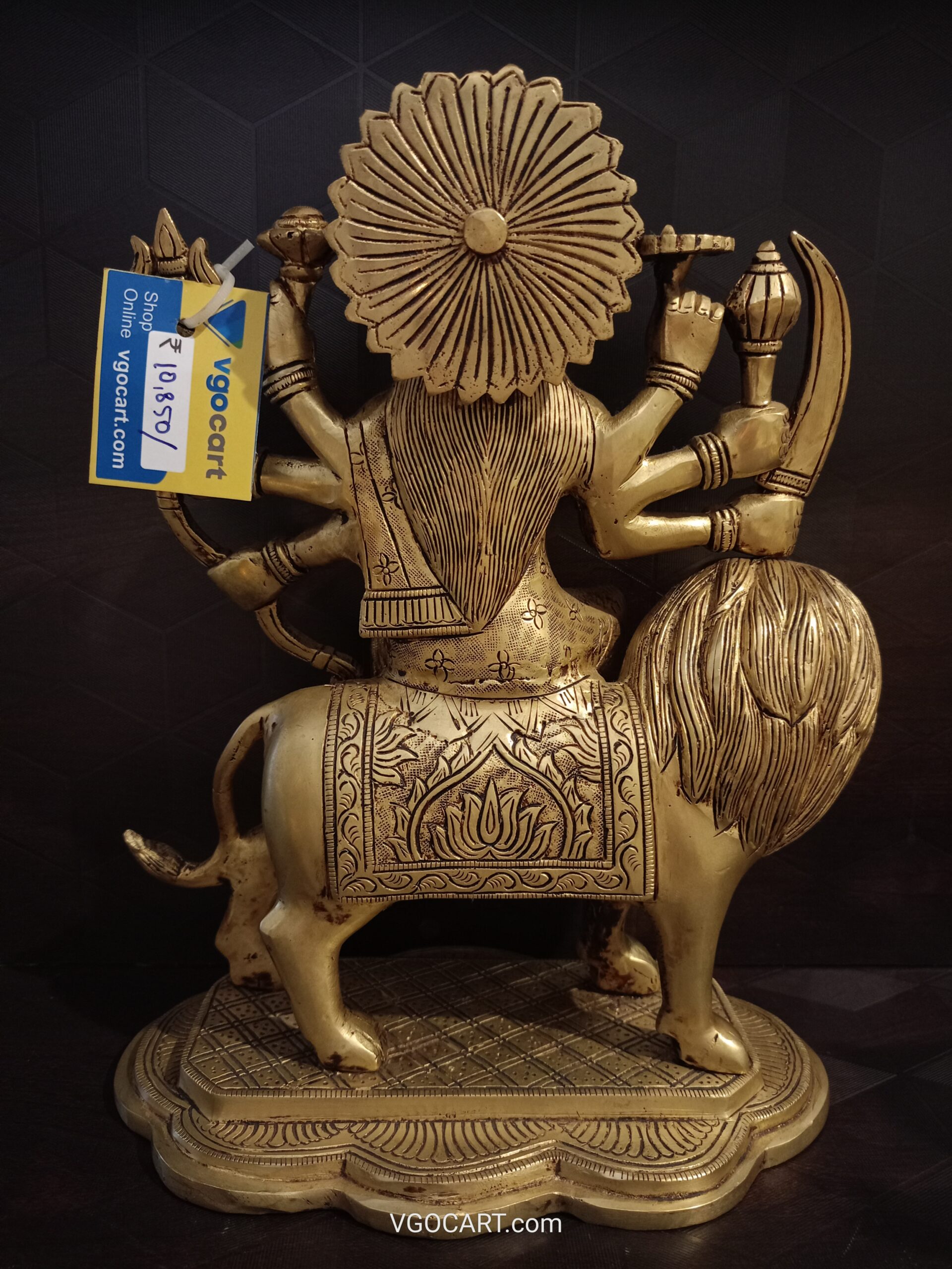 Buy Brass Durga Amman Idol Sitting on Lion 10.5",Mother Goddess.God Of ...