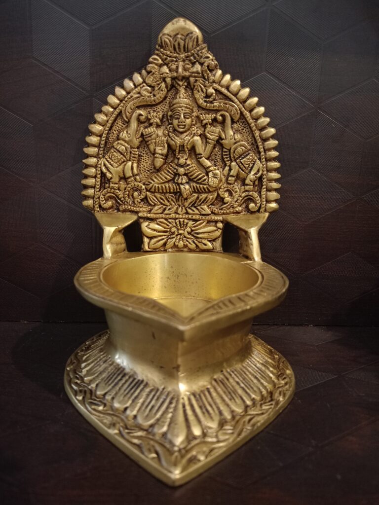 Buy Brass Gajalakshmi Diya 7" , For Pooja - Brass God Idols VgoCart ...
