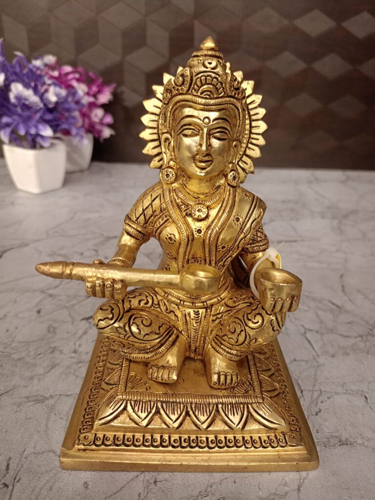 Buy Brass Handicraft Anna Poorani Statue 6" , Golden Antique Finish ...