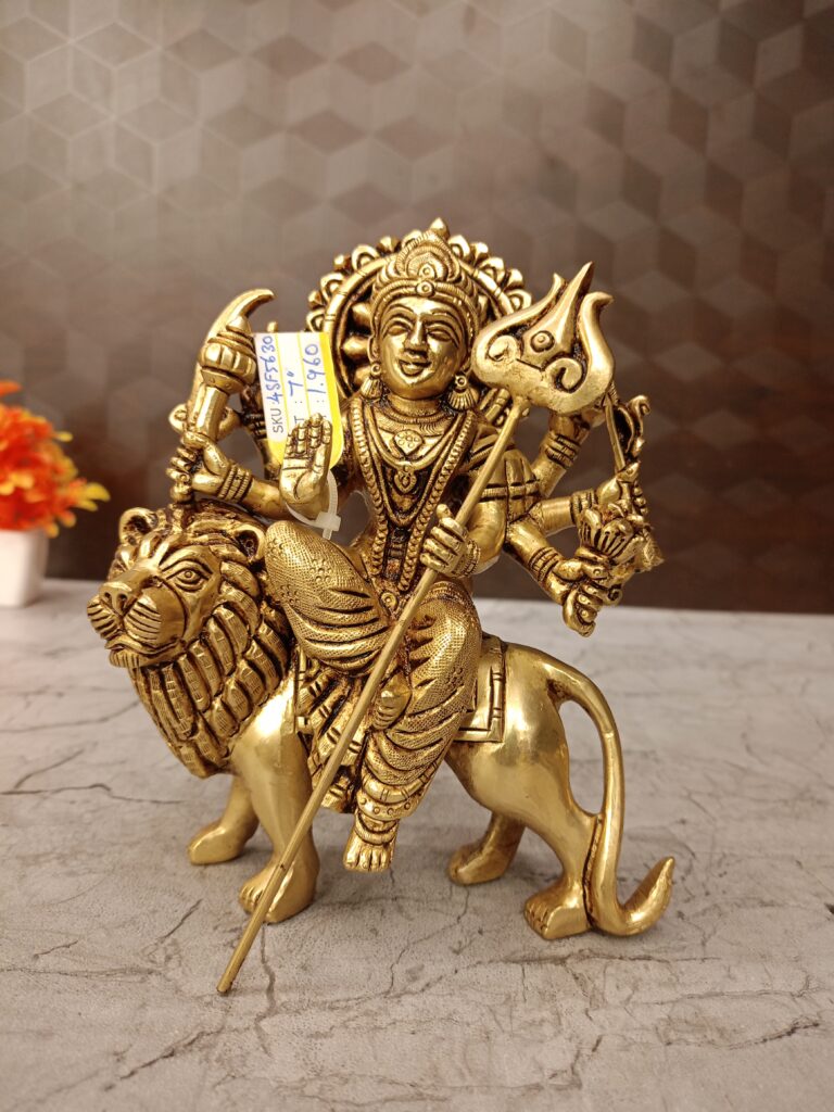 Buy Brass Durgai Amman Statue , Handicraft & Antique Finish 7" - Brass ...