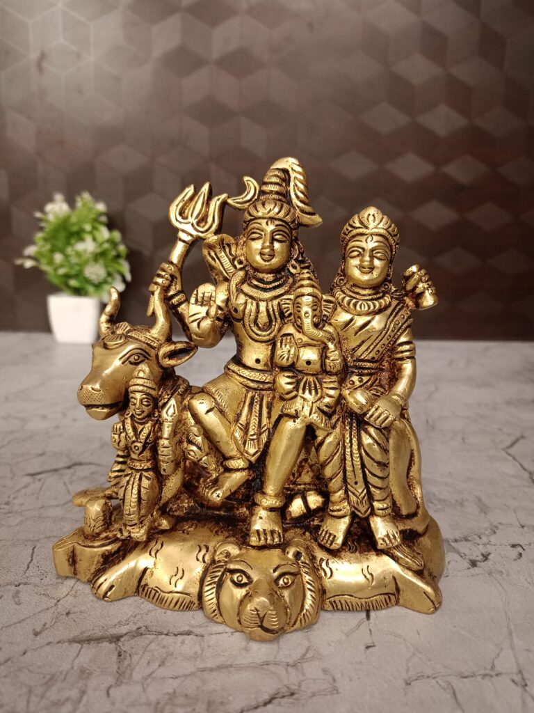 Buy Brass Shiva Family For Pooja 6" - Brass God Idols VgoCart Coimbatore