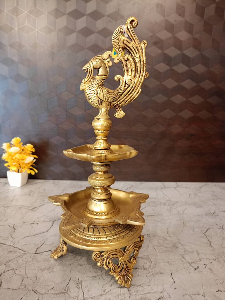 Brass Annam Five Face Two Layer Kuthu Vilakku 16" - Brass God Idols ...
