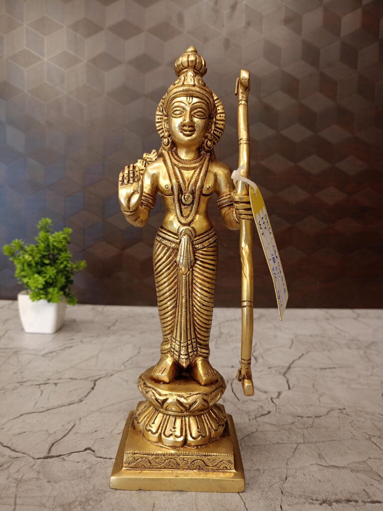 Brass Ramar Statue For Pooja 10.5" - Brass God Idols VgoCart Coimbatore