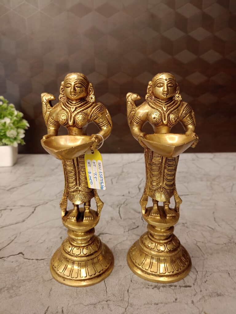 Brass Paavai Diya / Symbol of Divine Light and Knowledge 7.5" - Brass ...